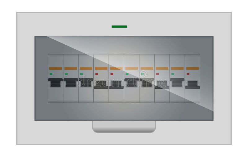 Fuse Box Electrical Switch Panel Modular Isolated. Stock Illustration ...