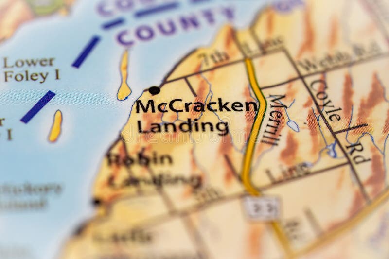 McCracken Landing, Ontario, Canada Highlighted on a World Map Stock ...