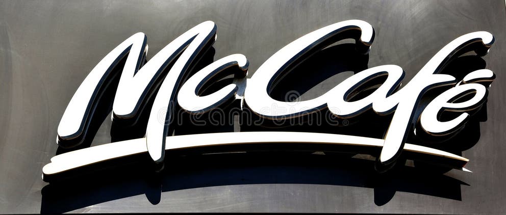 McDonald s cafe logo editorial stock photo. Image of famous - 19432448