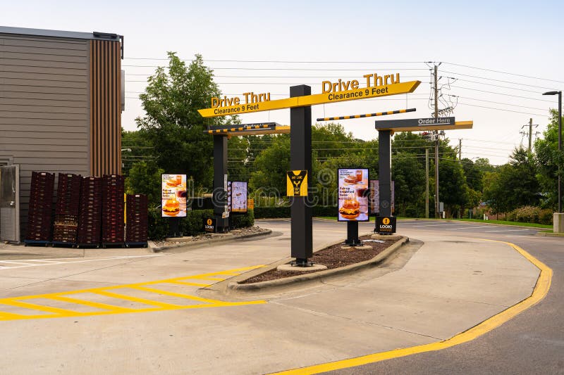 McDonald S Fast Food Restaurant Modern Drive Thru Double Lane Apex NC ...