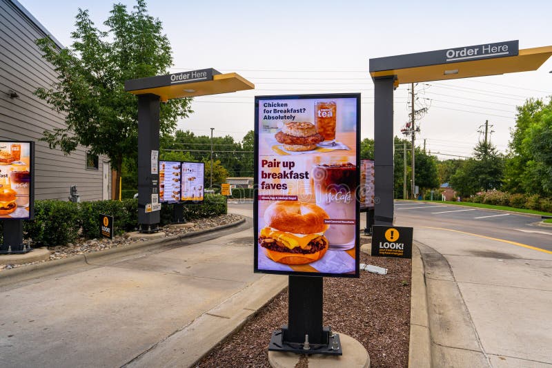 McDonald S Fast Food Restaurant Modern Drive Thru Double Lane Apex NC ...