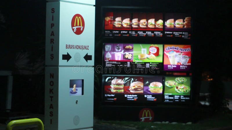 McDonalds Drive Thru Menu Order Screen and Prices Stock Video - Video ...