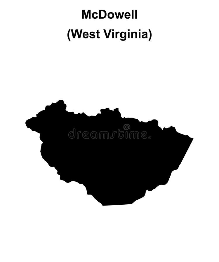 McDowell outline map stock vector. Illustration of region - 361877656