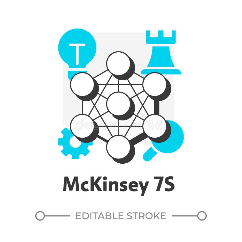 McKinsey 7S Flat Outline Concept Icon Stock Vector - Illustration of ...