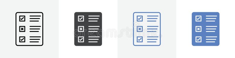 Mcq Sheet Icon Vector Set Use for Web Ui or App Stock Vector ...