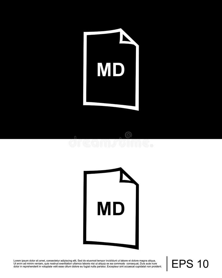 Md File Format Icon Template Stock Illustration - Illustration of file ...