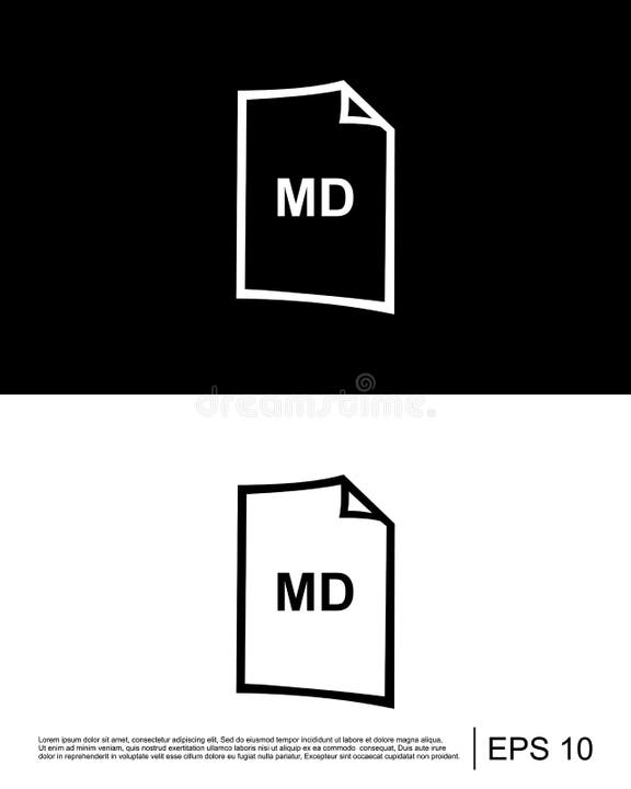 Md File Format Icon Template Stock Illustration - Illustration of file ...