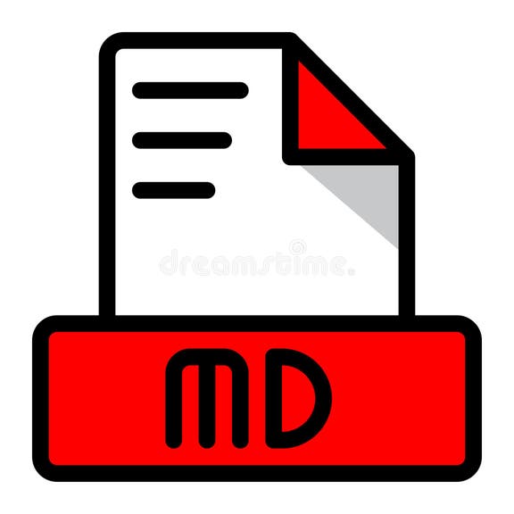 MD File Icon Colorful Style Design. Document Format Text File Icons ...