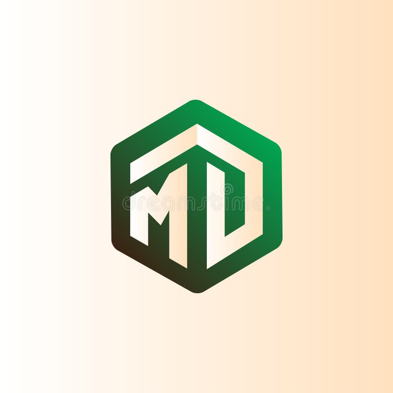 MD Initial Letter Hexagonal Logo Vector Stock Vector - Illustration of ...