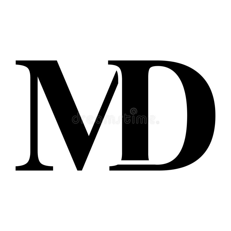 MD Letter Black Logo Icon Template 2 Stock Vector - Illustration of ...