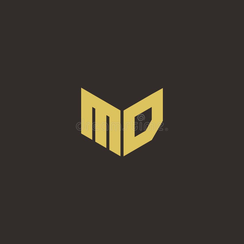 MD Logo Letter Initial Logo Designs Template with Gold and Black ...