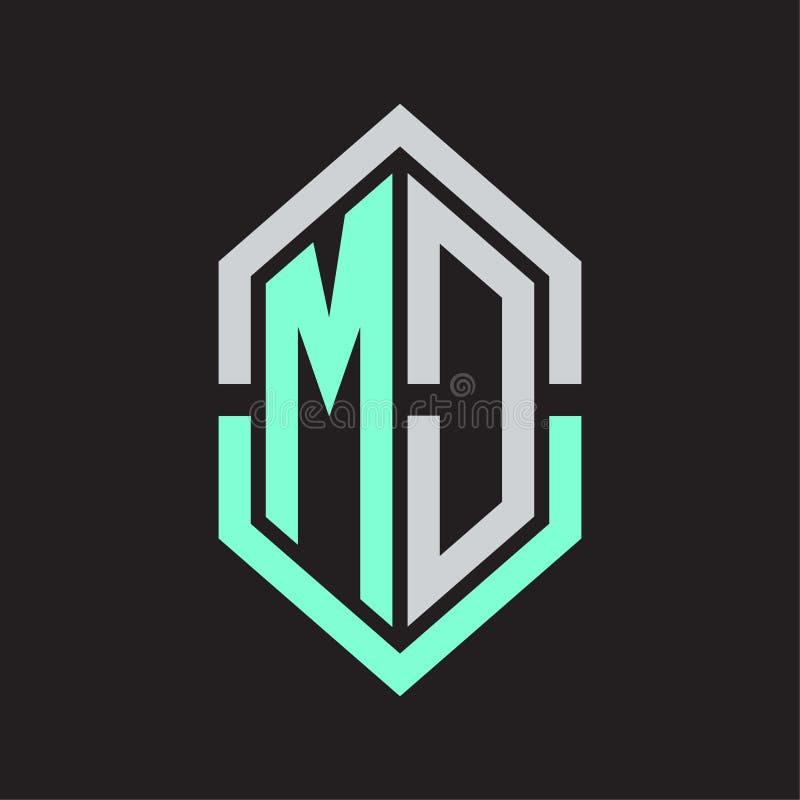MD Logo Monogram with Hexagon Shape and Outline Slice Style Stock ... MD Logo Monogram with Hexagon Shape and Outline Slice Style Stock ...