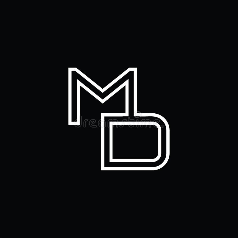 MD Logo Monogram with Line Style Design Template Stock Vector ...
