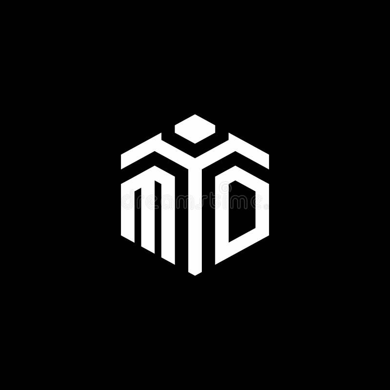 MD Monogram Logo with Abstract Hexagon Style Design Template Stock ...