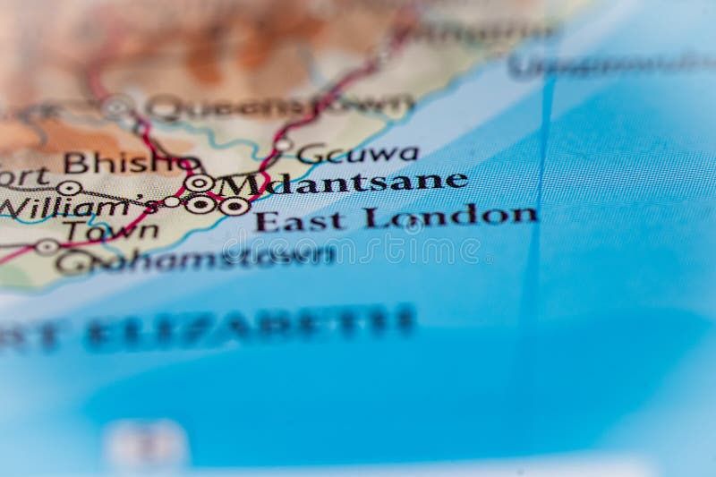 Mdantsane, South Africa Highlighted on a World Map Stock Photo - Image ...