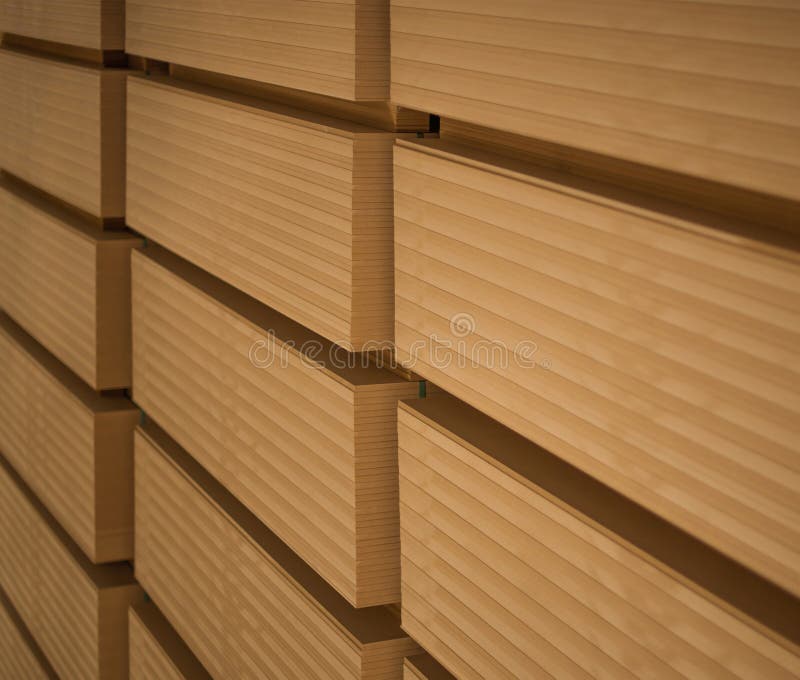 Big Stack of MDF Boards. Medium Density Fibreboard. Stock Photo - Image ...