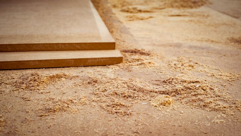 MDF chipboard with sawdust stock photo. Image of pattern - 284367618