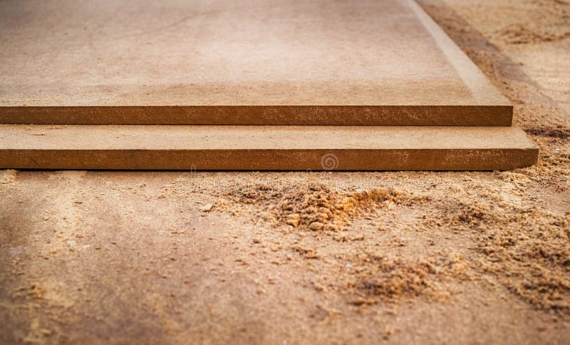MDF chipboard with sawdust stock image. Image of closeup - 136496105