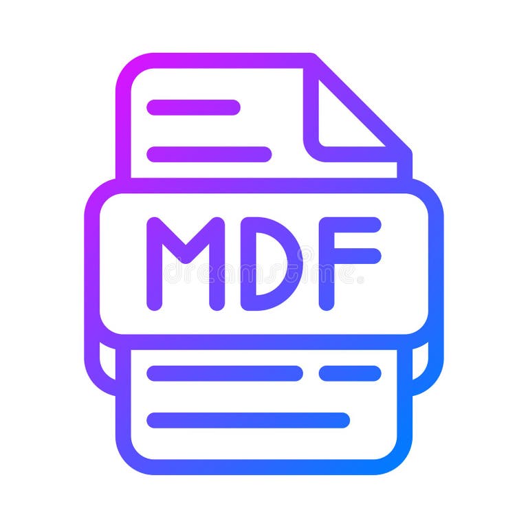 Mdf Document Format File Type Icon. Database Icons with Modern Gradient ...