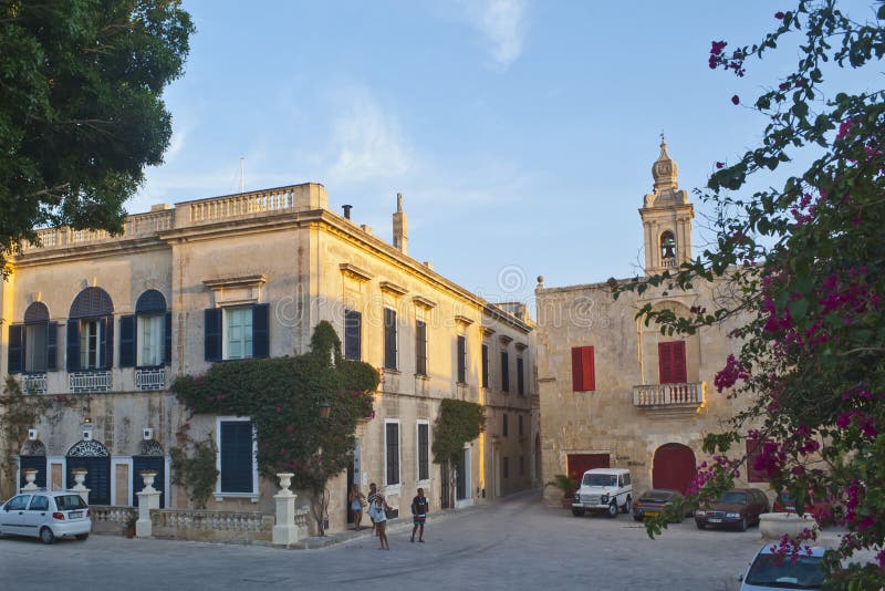 View of Bastion Square at Sunset, in Mdina, Malta Editorial Photography ...