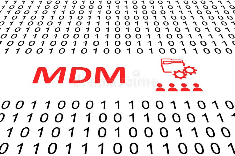 MDM concept binary code 3d stock illustration. Illustration of tech ...
