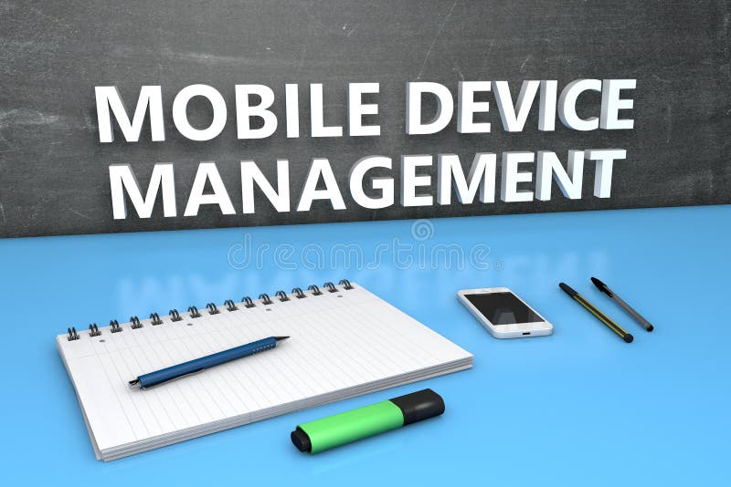 MDM - Mobile Device Management Stock Illustration - Illustration of ...