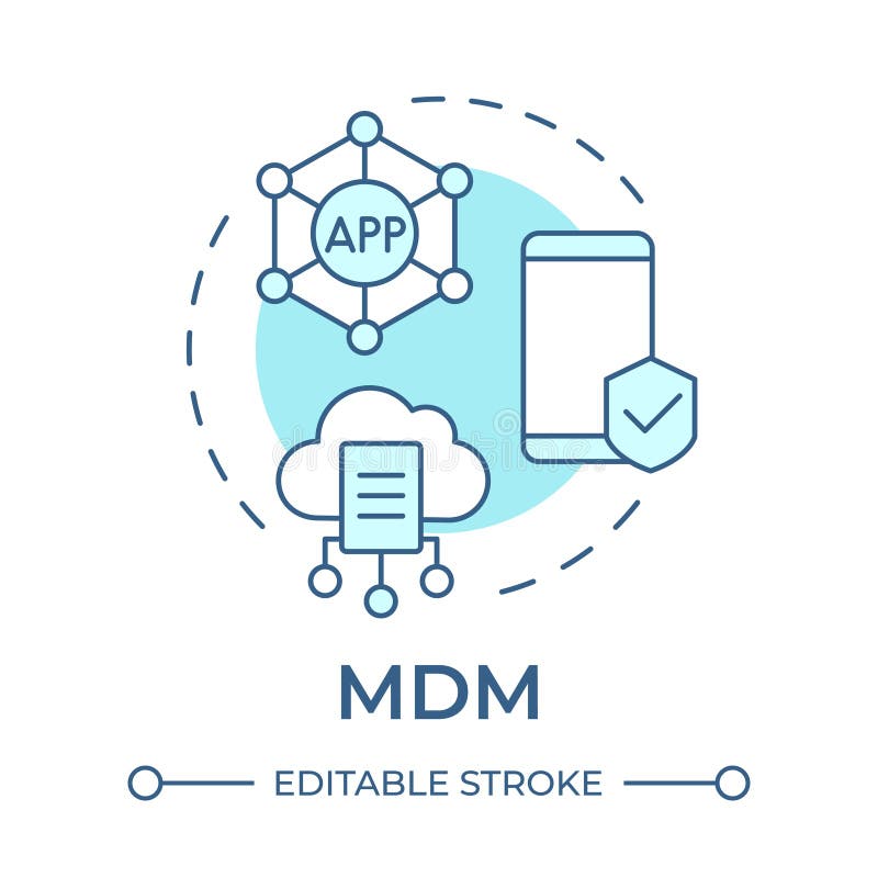 MDM soft blue concept icon stock illustration. Illustration of complex ...