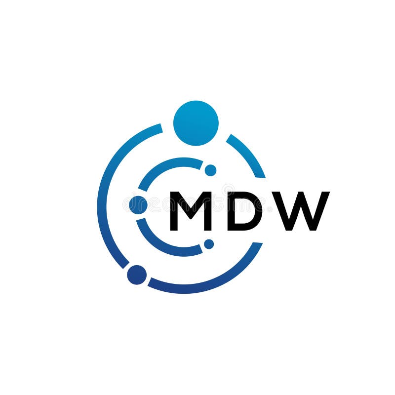 MDW Letter Technology Logo Design on White Background. MDW Creative ...