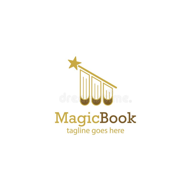 Magic Book Logo Design Template Stock Vector - Illustration of design ...