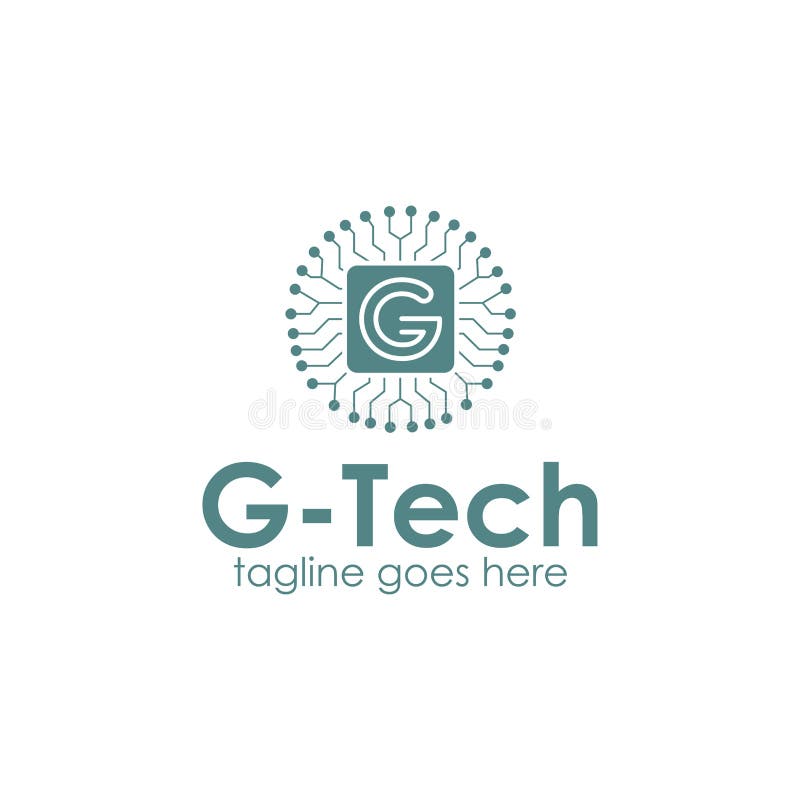 G-Tech Logo Design Template Stock Vector - Illustration of technology ...