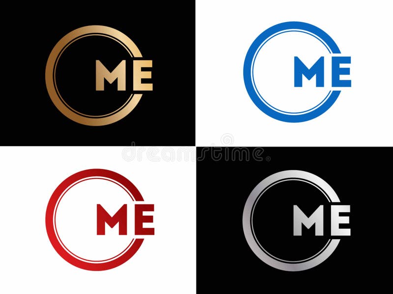 ME Initial Circle Shape Gold Color Later Logo Design Stock Vector ...