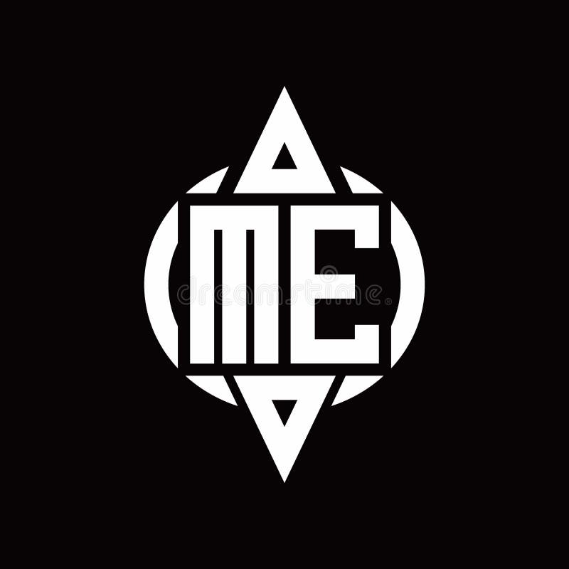 ME Logo with Circle Rounded Combine Triangle Top and Bottom Side Design ...