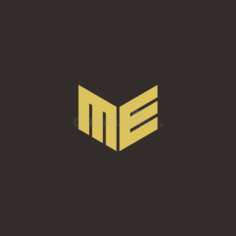 ME Logo Letter Initial Logo Designs Template with Gold and Black ...