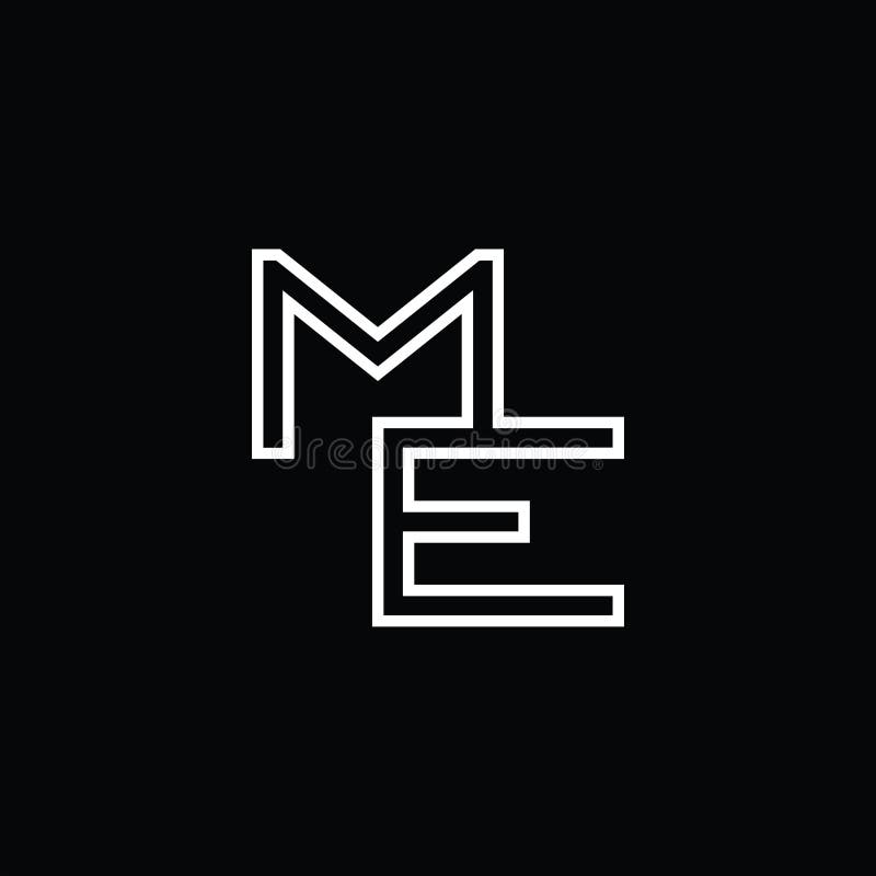 ME Logo Monogram with Line Style Design Template Stock Vector ...