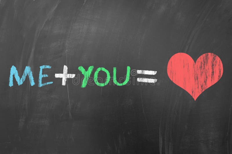 Me plus you equals love stock photo. Image of love, concept - 48583128