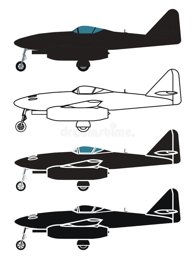 Me 262 in right view stock vector. Illustration of ancient - 212945643