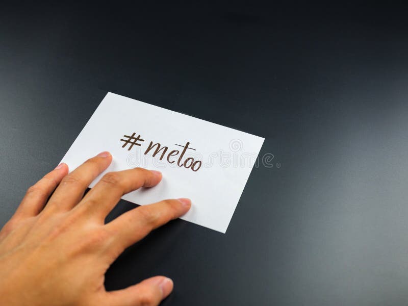 Me Too Hashtag on Paper Card Note with Hand on Background Stock Image ...