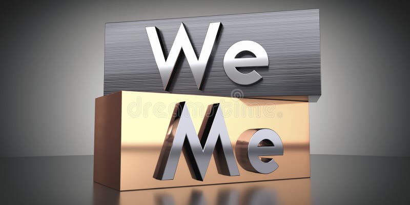 We, Me - Words on Metal Blocks Stock Illustration - Illustration of ...