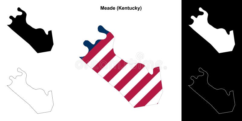 Meade outline map stock vector. Illustration of detailed - 323912342