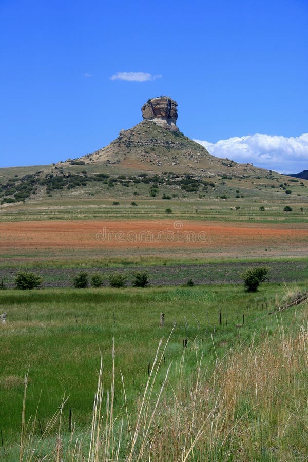 Meadow and butte hill stock image. Image of blue, butte - 91403995