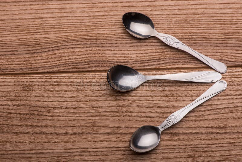 Teaspoon on the Table. Spoon Close Up Stock Image - Image of board ...
