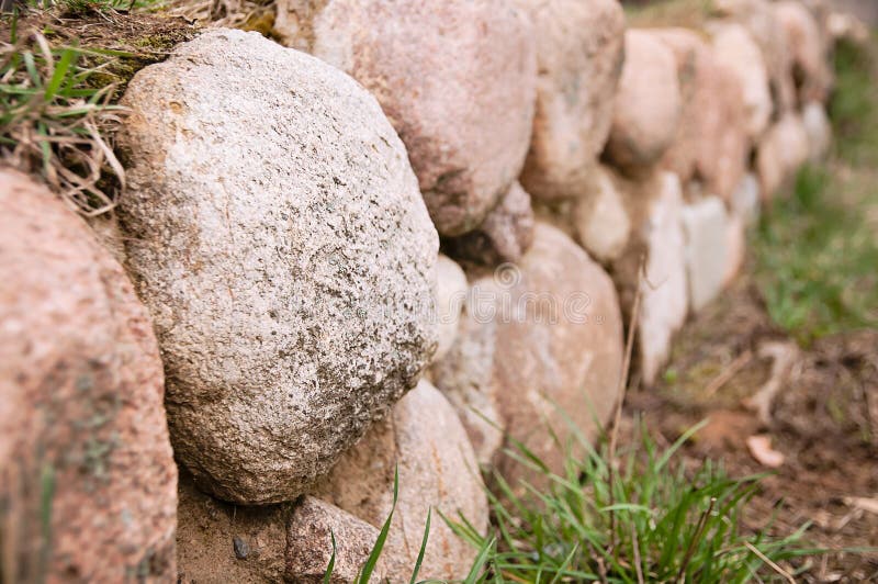 Meadow Divided by an Old Stone Wall Stock Image - Image of beauty ...