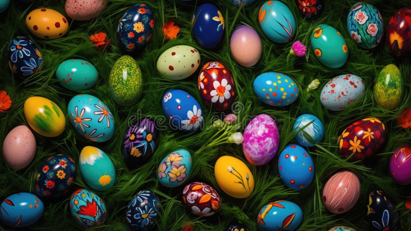 Meadow Extravaganza: Vibrant Easter Eggs Enhancing the Beauty of Spring ...