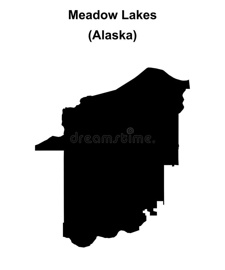 Meadow Lakes outline map stock illustration. Illustration of borders ...