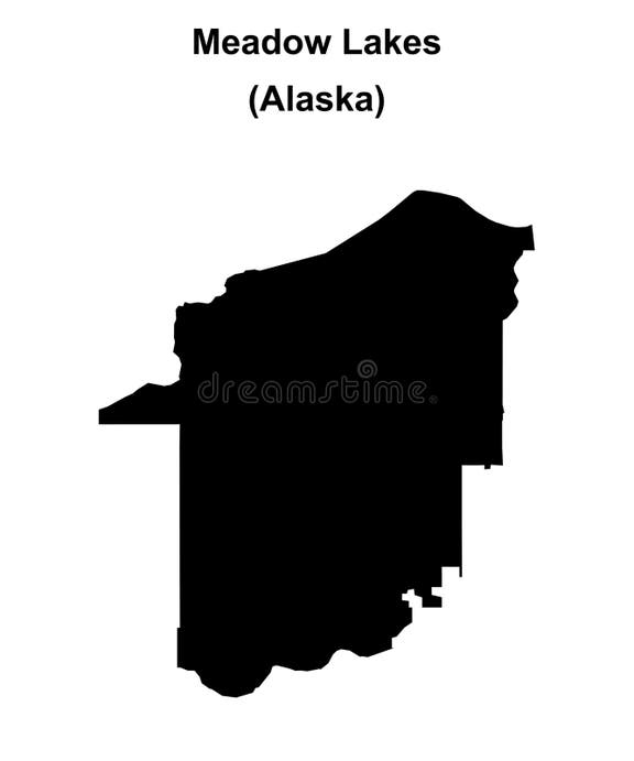 Meadow Lakes outline map stock illustration. Illustration of borders ...