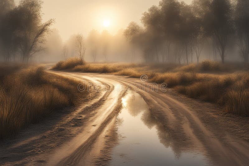 Meadow Mysterious Fog Spooky Adventure Awaits Generated by Ai Stock ...