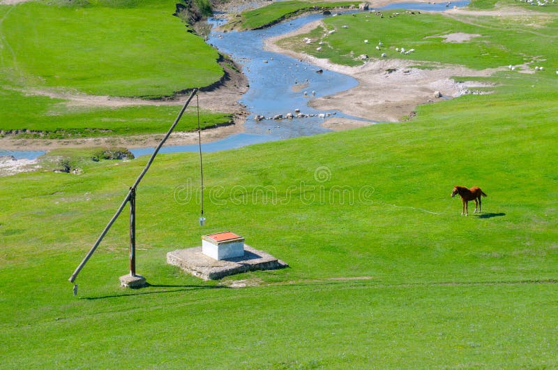 Well Crane for Water Outside Stock Image - Image of country, irrigation ...