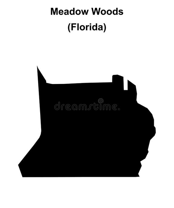 Meadow Woods outline map stock vector. Illustration of vector - 357253367