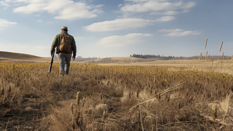 Through the Meadows. a Seasoned Man S Hunting Expedition Stock ...