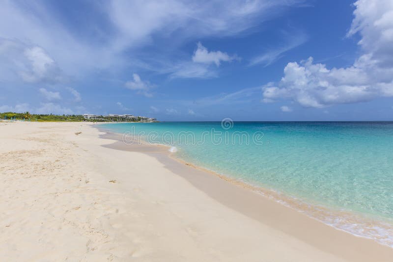 Meads Bay Beach in Anguilla Stock Photo - Image of palm, bleu: 85194918